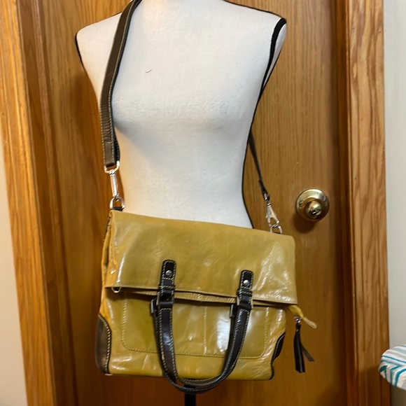 Nino BOSSI | Bags | Nino Bossi Leather Bag Mustard Yellow Fold Over ...